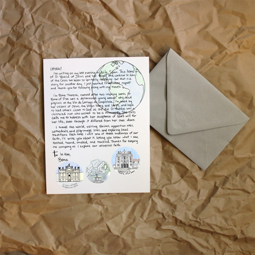 The Wanderlust Catholic - A Sample Letter - Annunciation Designs