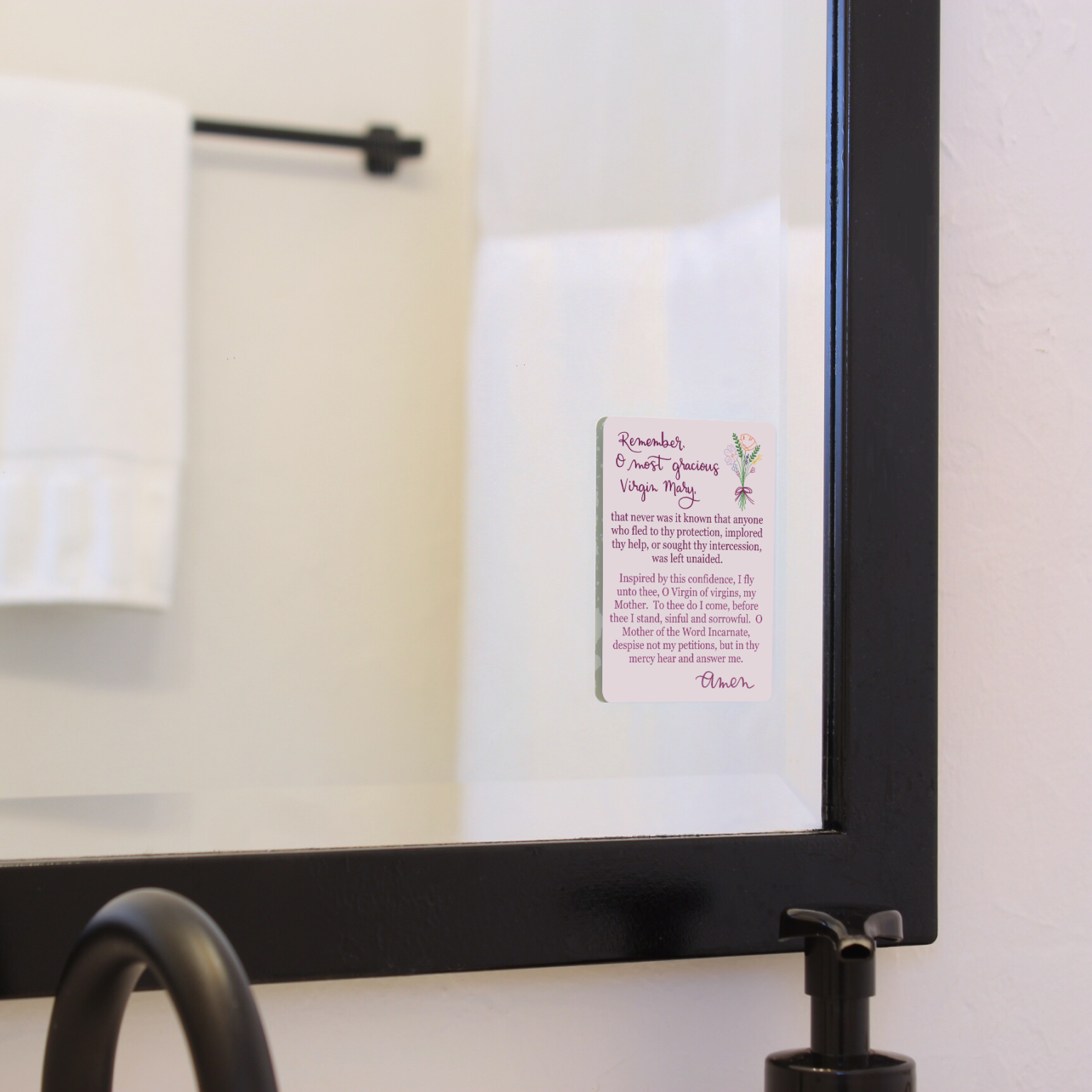 Memorare Window Cling - Annunciation Designs