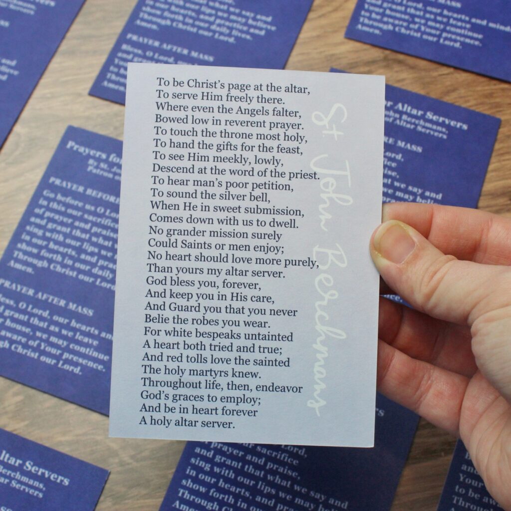 Prayers for Altar Server Card - Annunciation Designs
